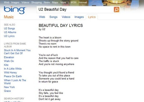 New update brings free music streaming, TV and more to Bing